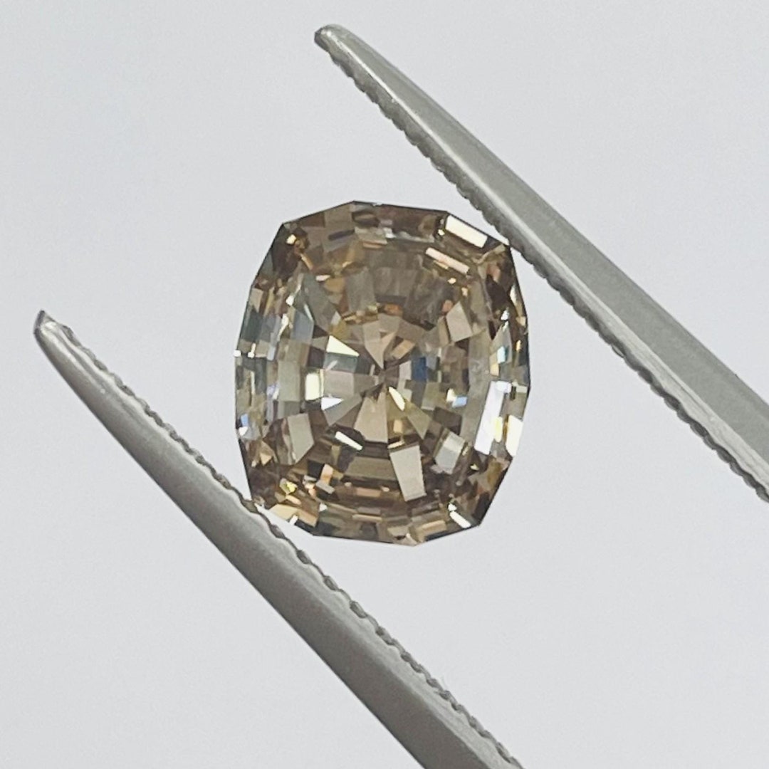 Cushion Step Cut Diamond 2.00 Carat Fancy Yellowish Brown SI1 Certified ...