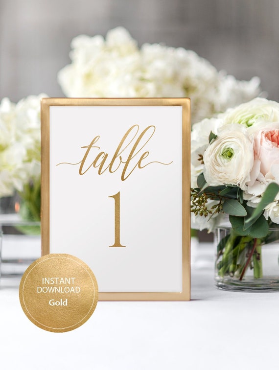 Printable PDF Table Sign 5x7 Table Numbers sign 1-40 INSTANT | Etsy