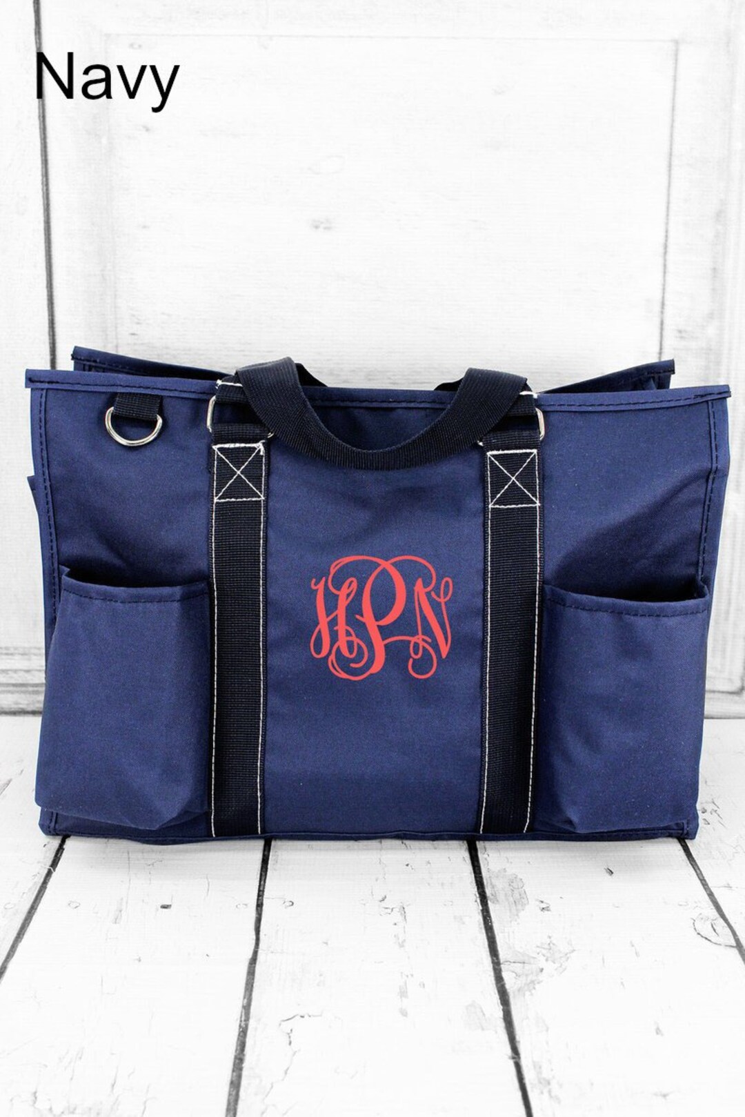 Basic Colors Monogrammed Diaper Bag With Multiple Outside Pockets ...