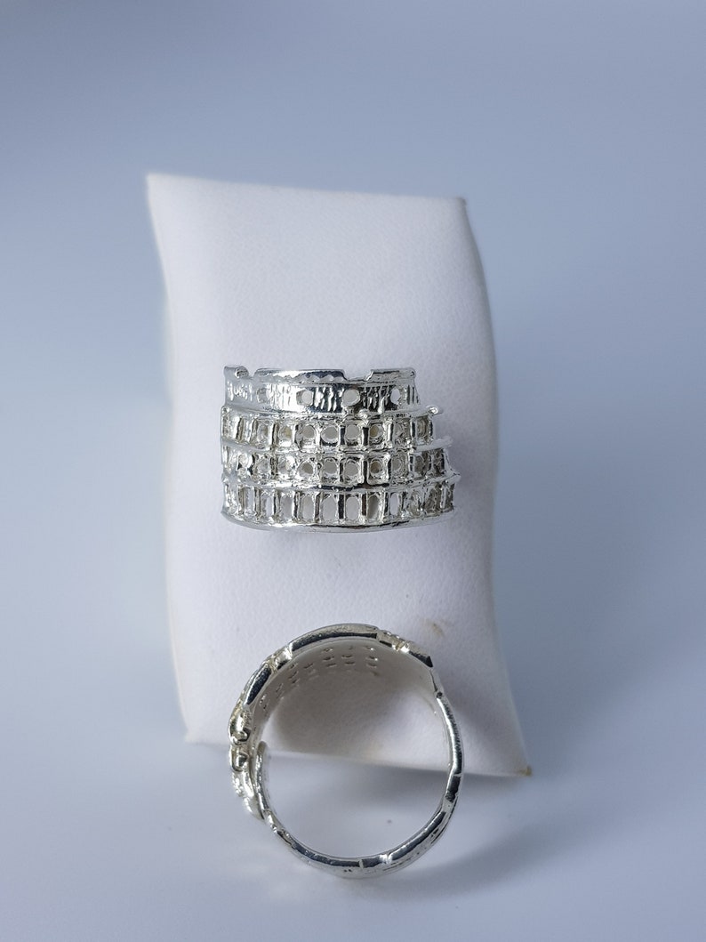 Colosseum of Rome Ring 925 Silver Adjustable Bronze Italy Monument ...