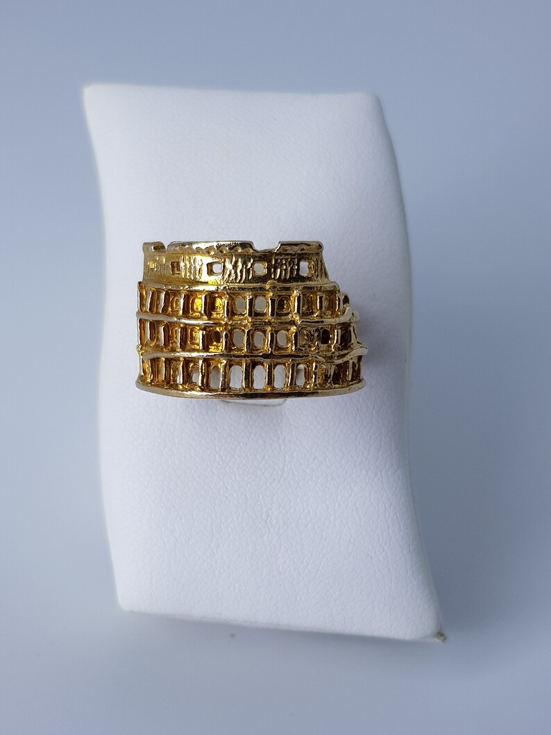 Ring Colosseum of Rome 925 Silver Adjustable Bronze Italy Monument ...