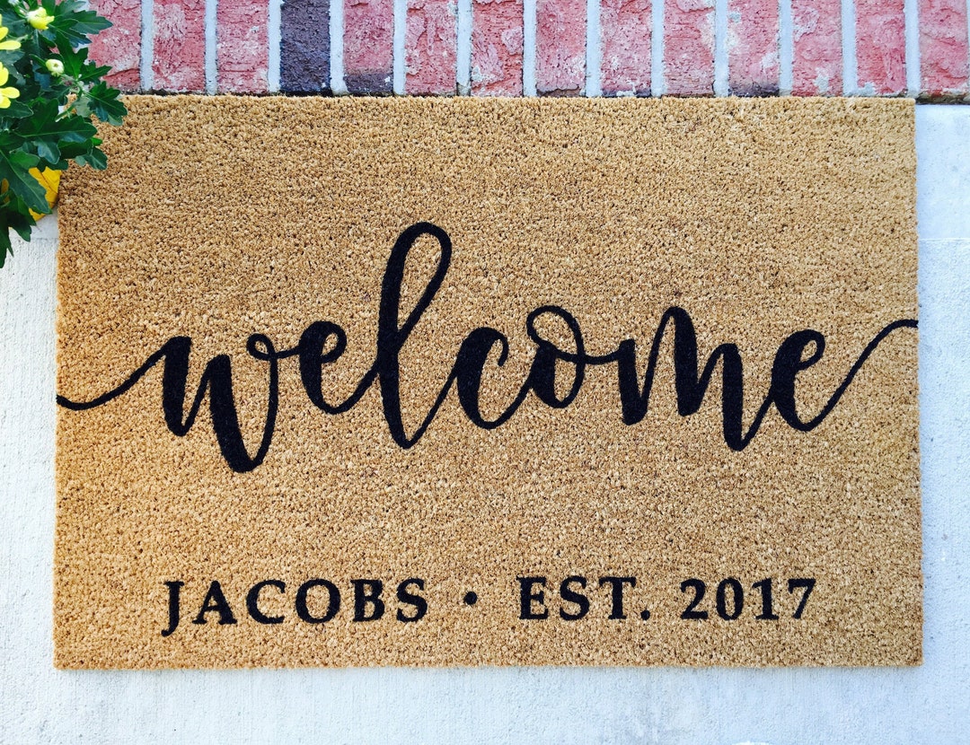 Personalized Doormat // Hand-painted Door Mat // Personalized Welcome ...