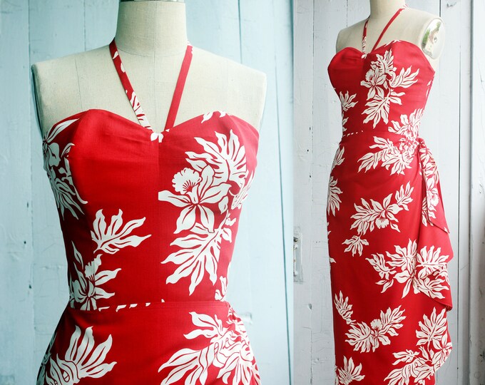 Sarong Dress, Hawaiian Dress, Pinup Dress, Tiki Dress, Rockabilly Dress ...
