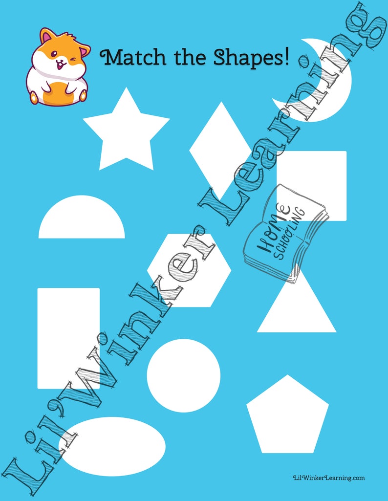 Learning Shapes Shape Matching Game Educational Preschool - Etsy