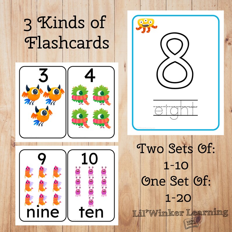 Preschool Worksheets Math Bundle, Number Flashcards for Prek ...