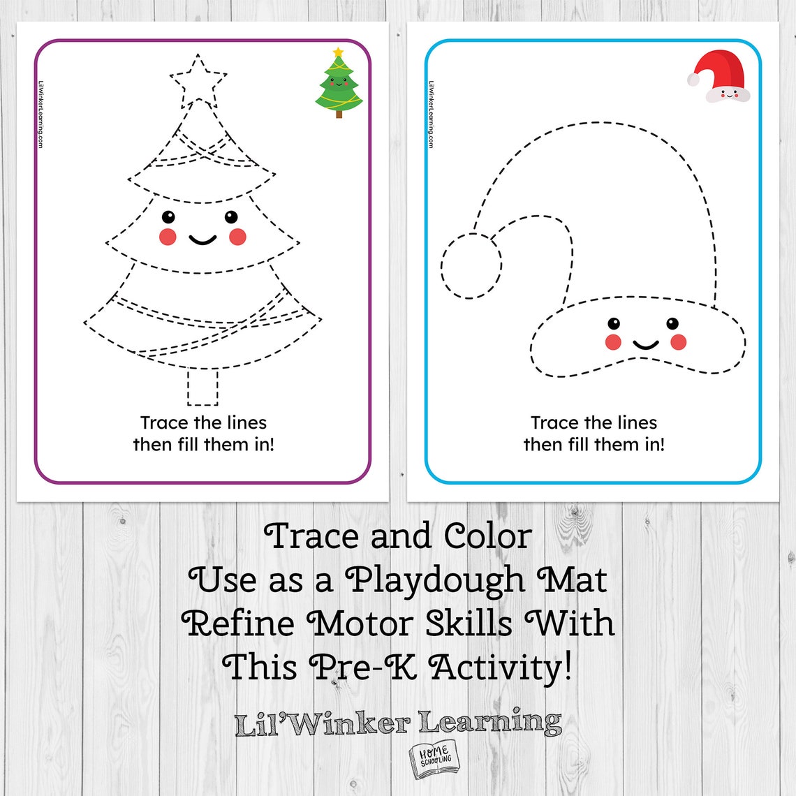 Preschool Christmas Activities Bundle Coloring Pages Ten - Etsy