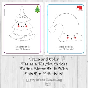 Preschool Christmas Activities Bundle Coloring Pages Ten - Etsy