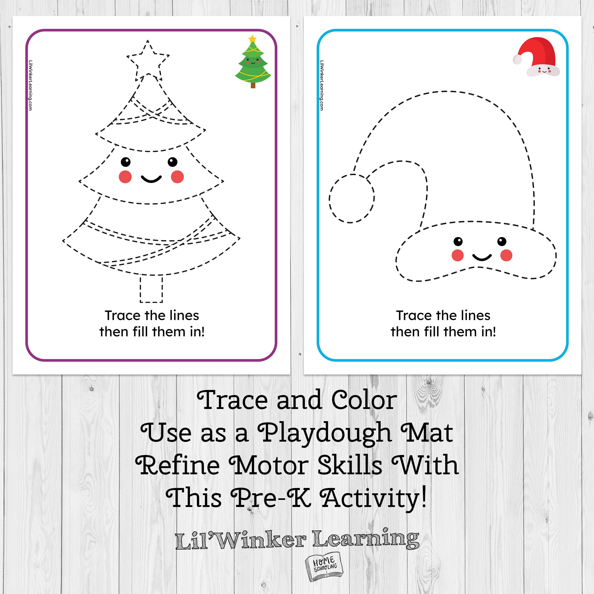 Preschool Christmas Activities Bundle Coloring Pages Ten - Etsy