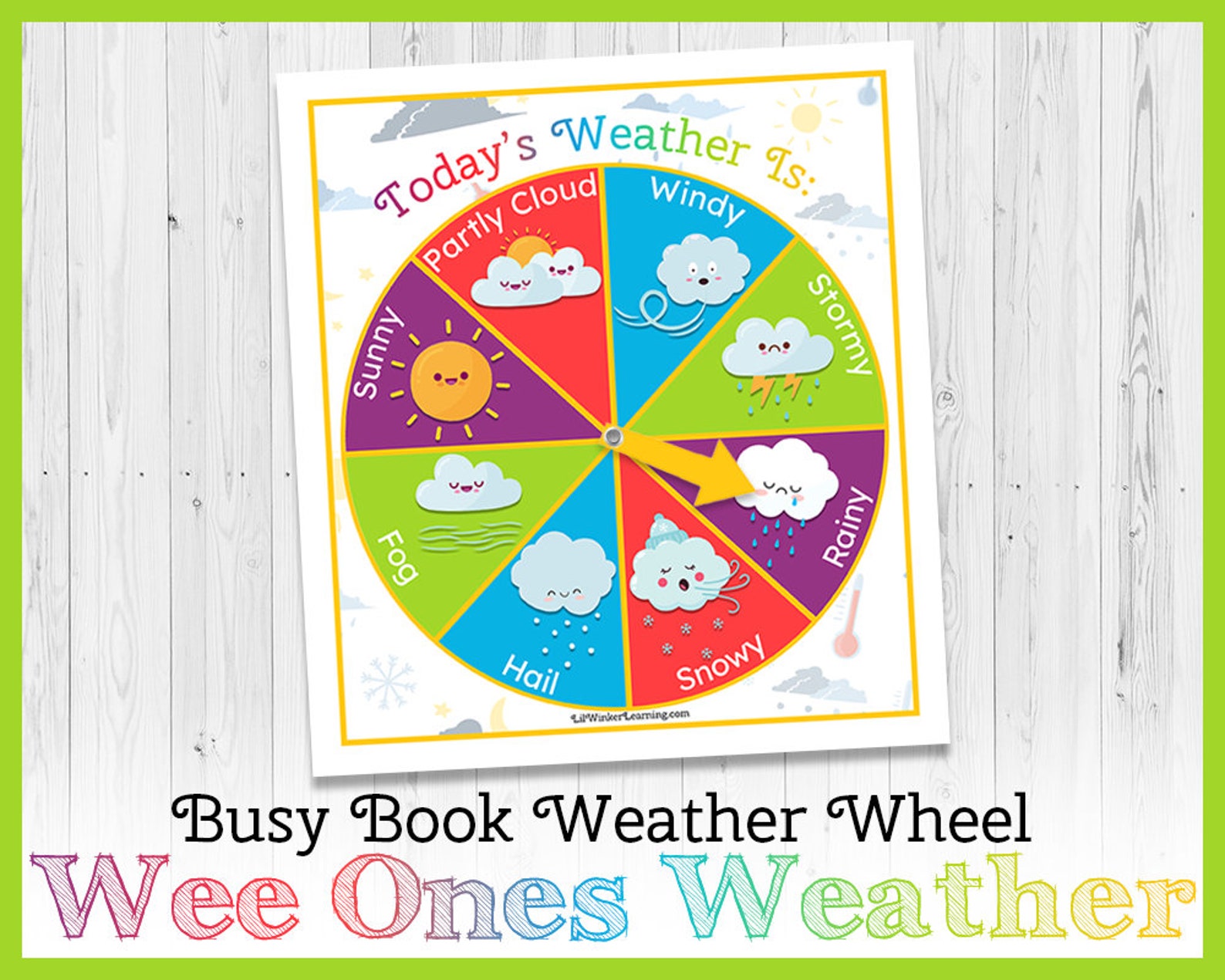 Homeschool Weather Wheel Printable Toddler Busy Book - Etsy