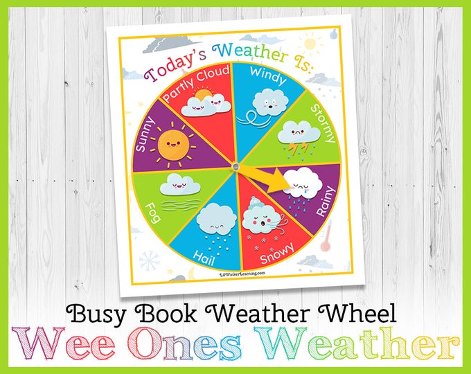 Homeschool Weather Wheel, Printable Toddler Busy Book Activity, Pre-k ...