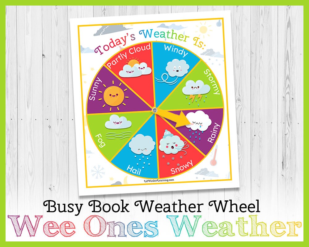 Homeschool Weather Wheel Printable Toddler Busy Book - Etsy