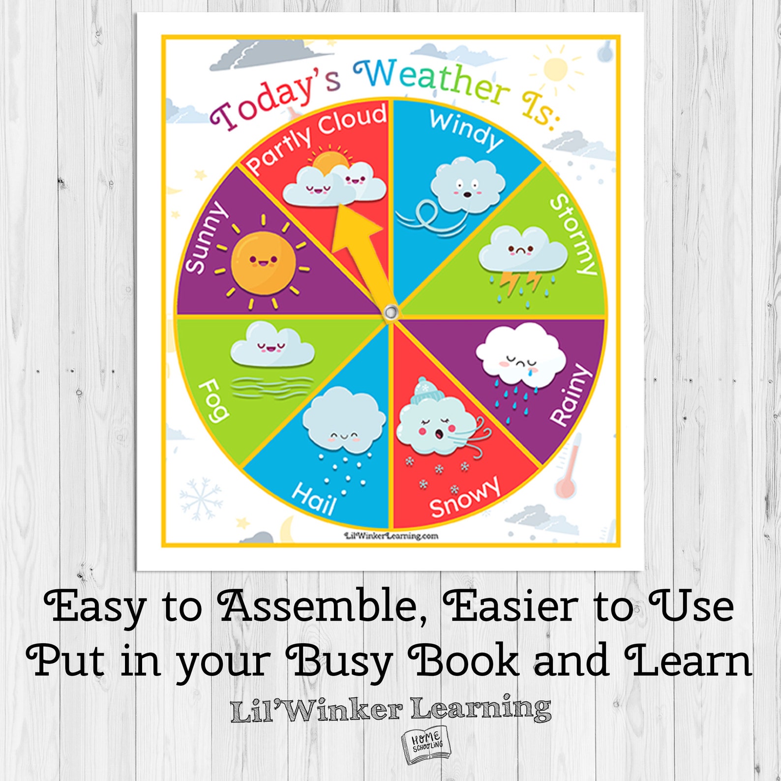 Homeschool Weather Wheel Printable Toddler Busy Book - Etsy