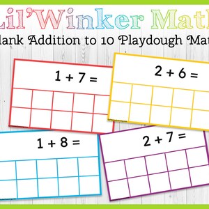Play Dough Mat Ten Frames Addition to 10, Montessori Learn to Add ...