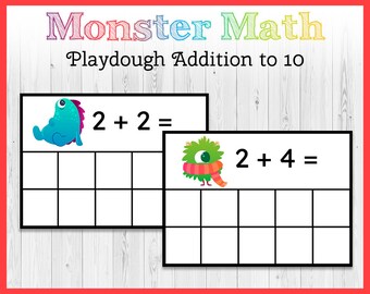 Play Dough Mat Ten Frames Addition to 10 Montessori Learn to | Etsy