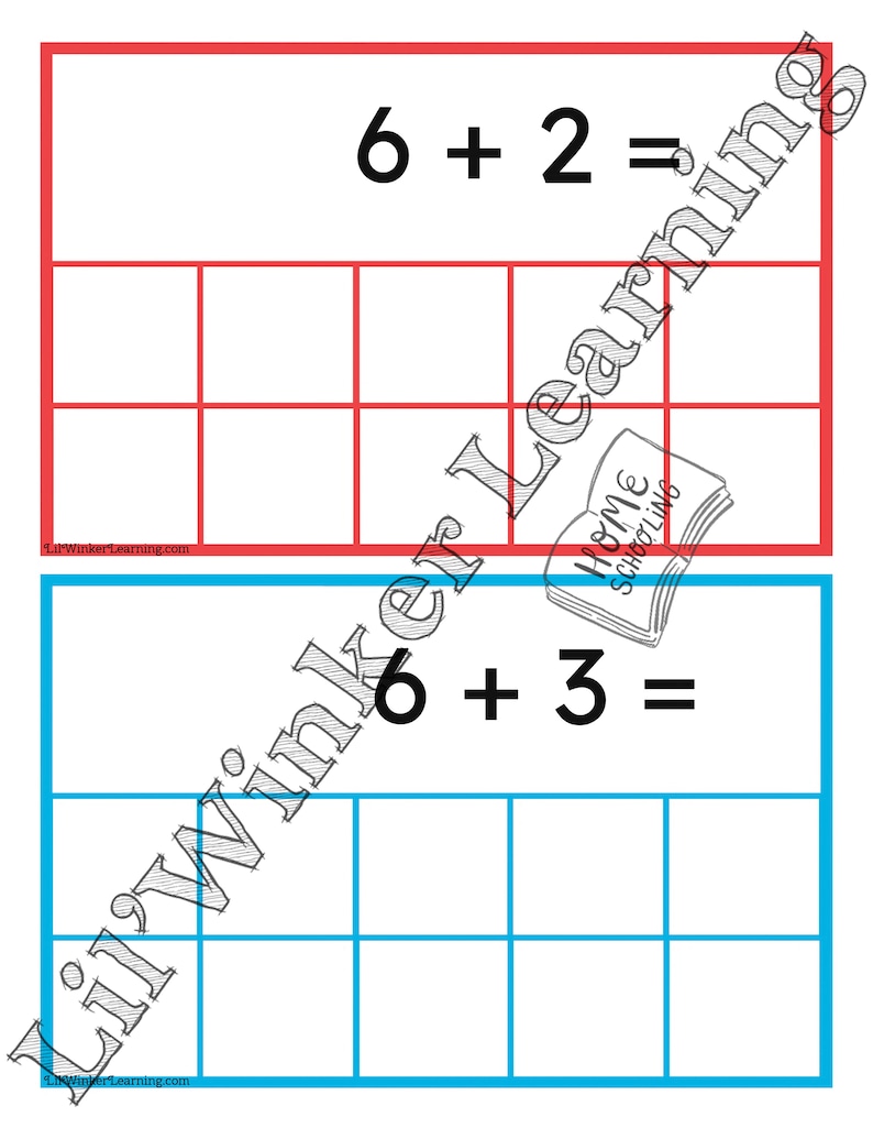 Play Dough Mat Ten Frames Addition to 10, Montessori Learn to Add ...