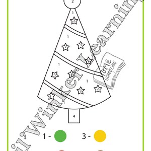 Christmas Color by Number, Math Preschool Activities, Printable Toddler ...