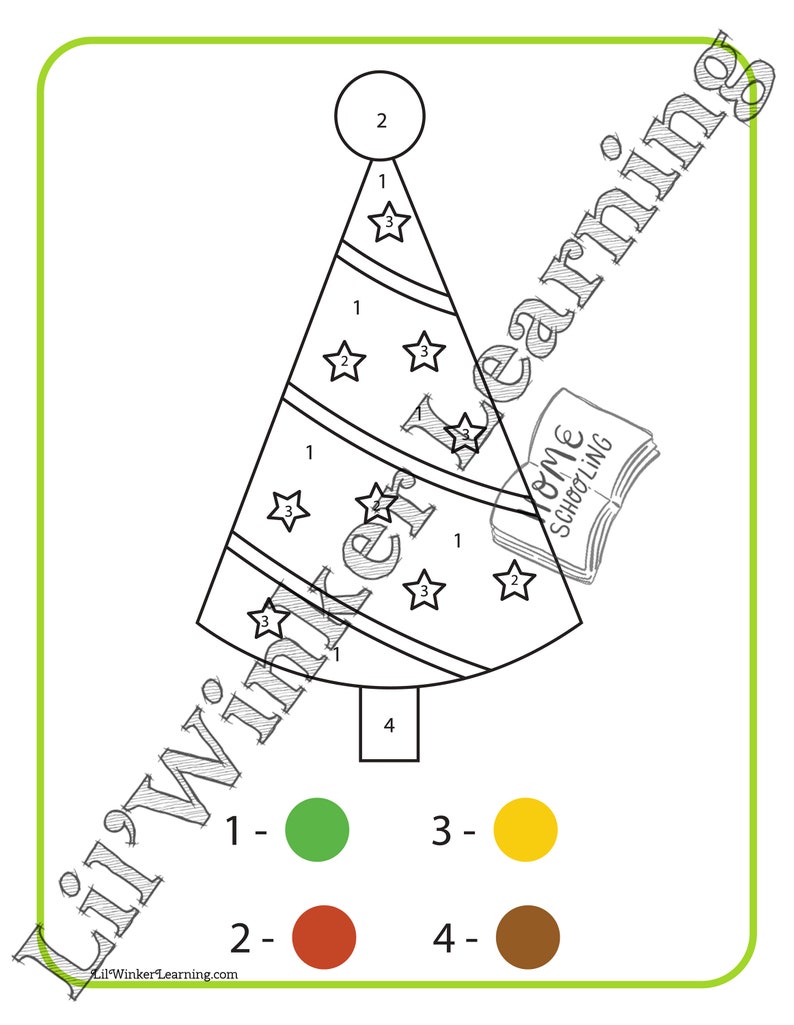 Christmas Color by Number, Math Preschool Activities, Printable Toddler ...