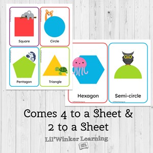 Shape Flashcards Preschool Shape Learning Toddler Flash - Etsy