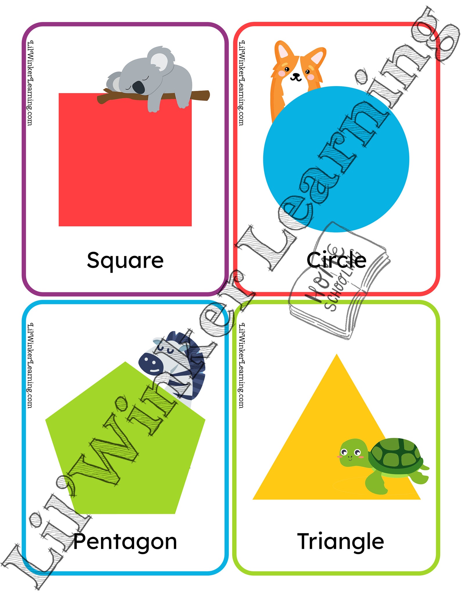 Shape Flashcards Preschool Shape Learning Toddler Flash - Etsy