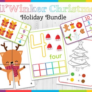 Preschool Christmas Activities Bundle Coloring Pages Ten - Etsy