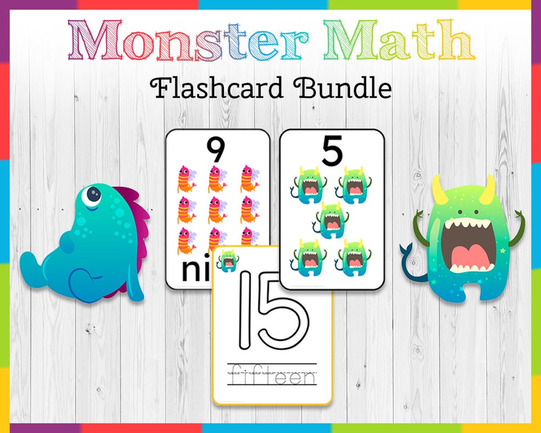 Number Flashcard Bundle For Preschoolers & Kindergarten, Learn To Count ...