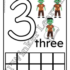 Halloween Counting Ten Frame Playdough Mats Printable Toddler - Etsy