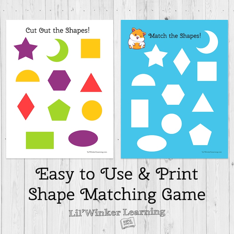 Learning Shapes Shape Matching Game Educational Preschool - Etsy