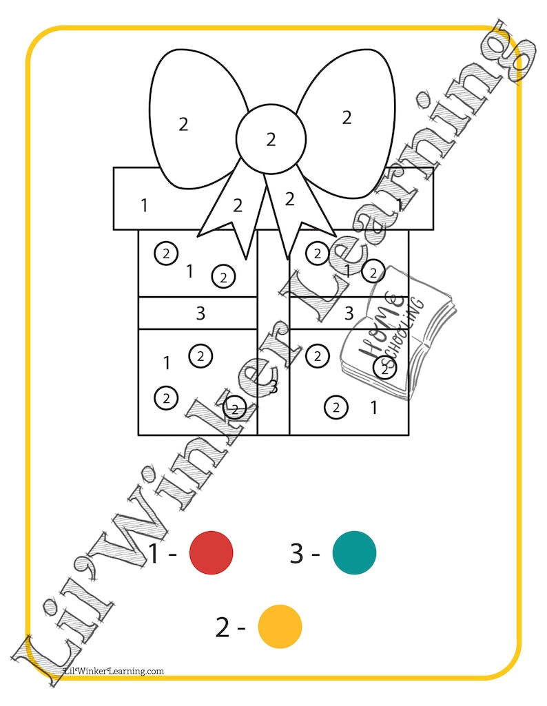 Christmas Color by Number, Math Preschool Activities, Printable Toddler ...