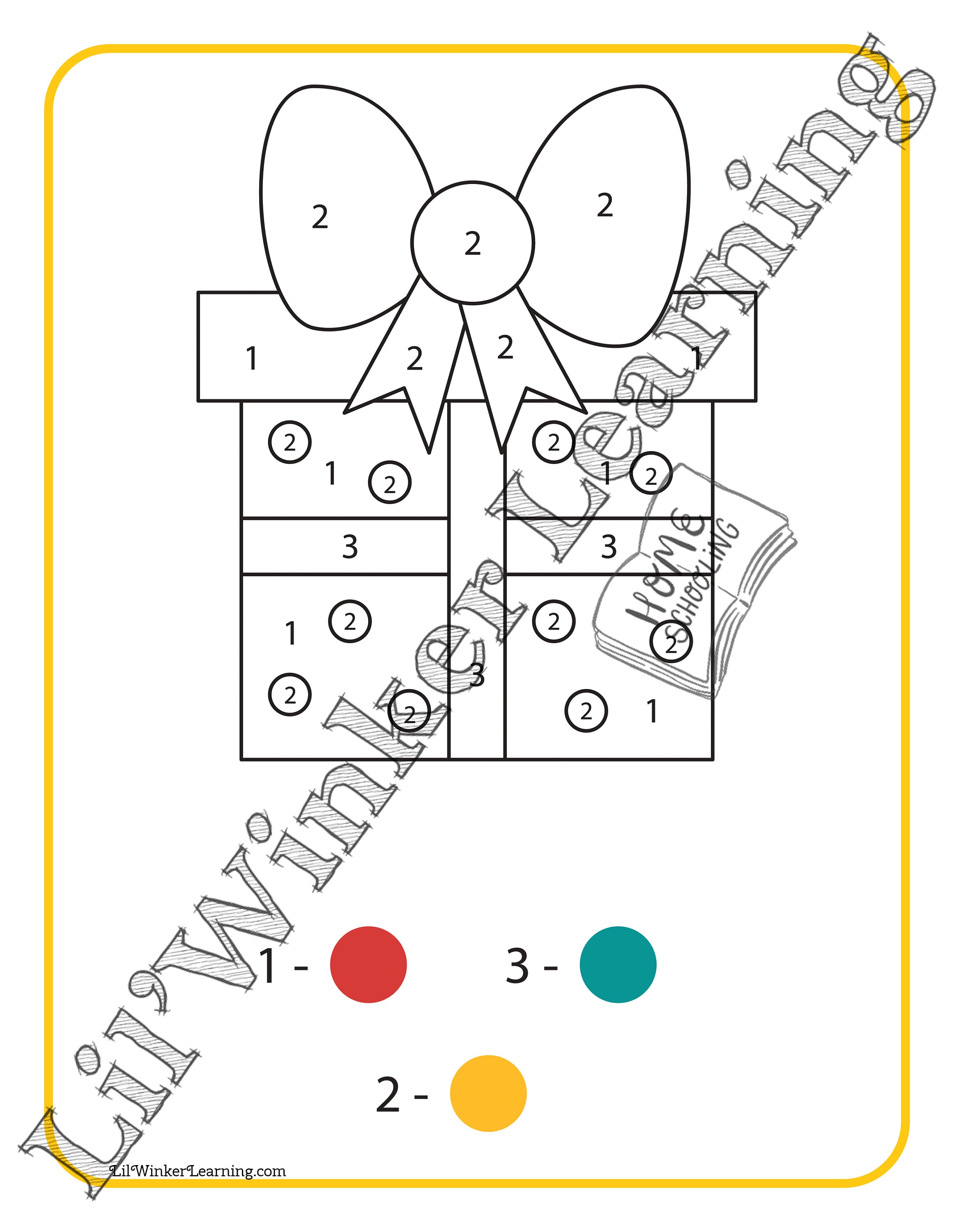 Christmas Color by Number, Math Preschool Activities, Printable Toddler ...