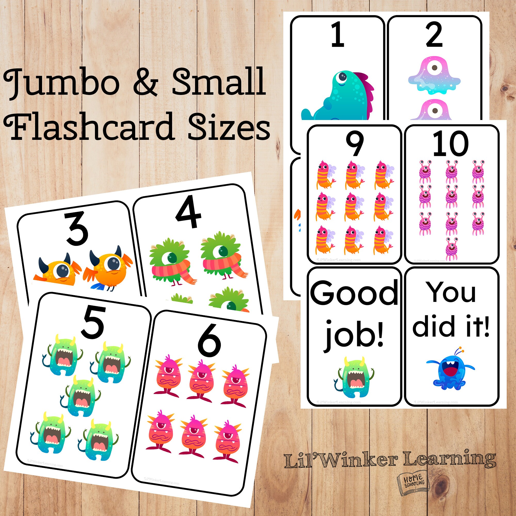 Preschool Math Flashcards Counting 1-10 Flash Cards for - Etsy