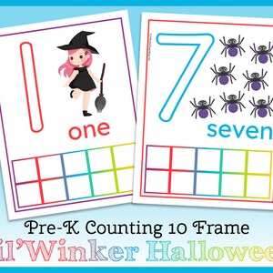 Halloween Counting Ten Frame Playdough Mats Printable Toddler - Etsy