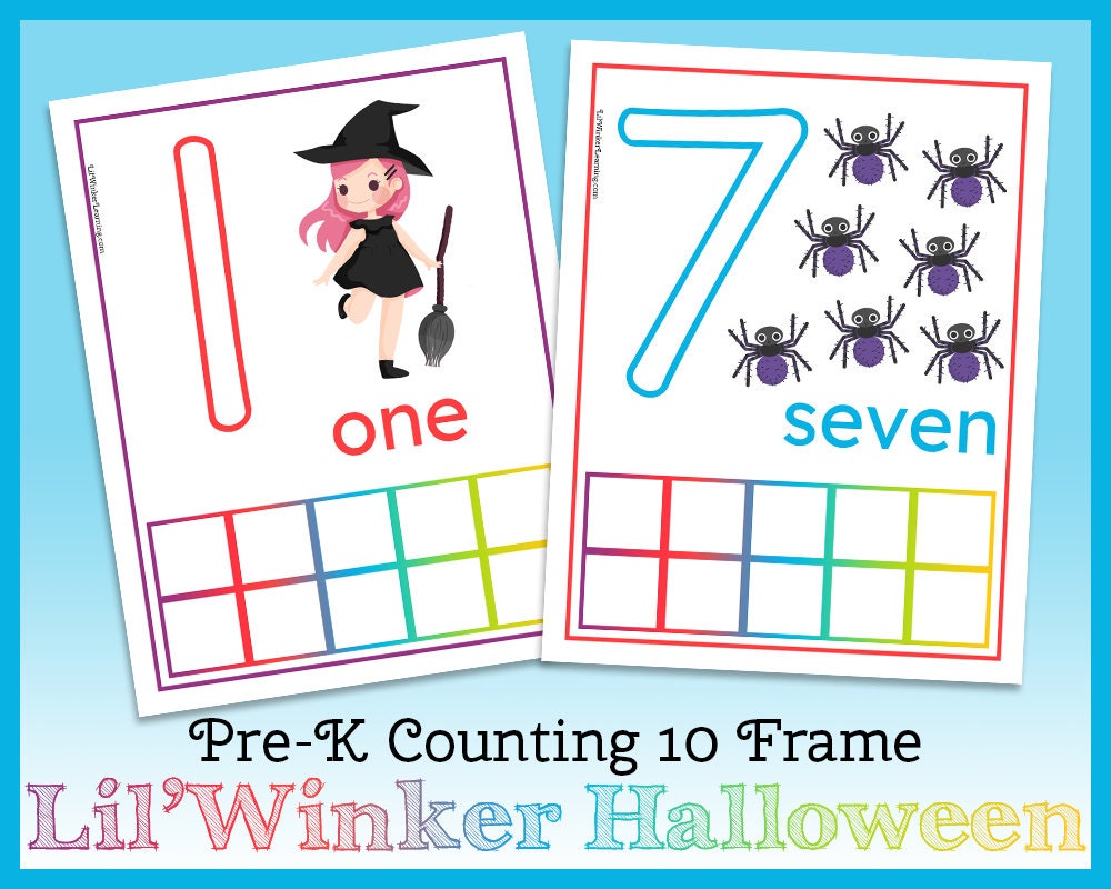 Halloween Counting Ten Frame Playdough Mats Printable Toddler - Etsy
