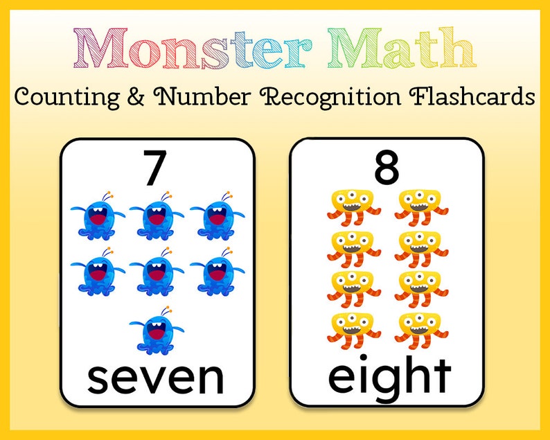 Flash Cards for Toddlers Numbers 1-10 Prek Math Flashcards - Etsy