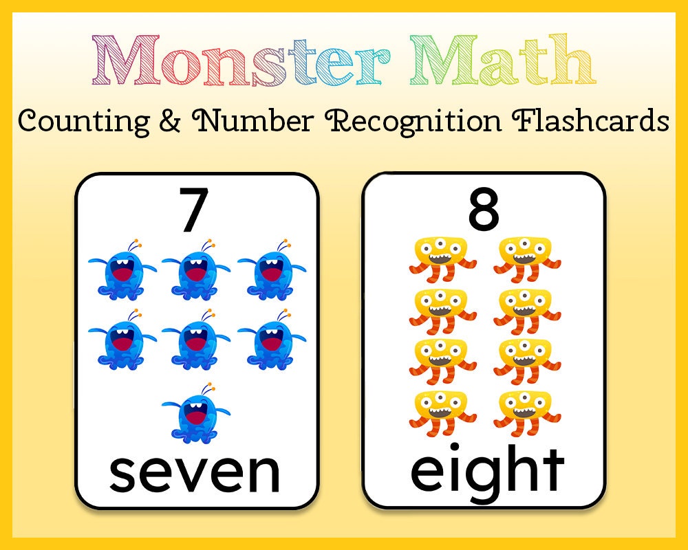 Flash Cards for Toddlers Numbers 1-10 Prek Math Flashcards - Etsy