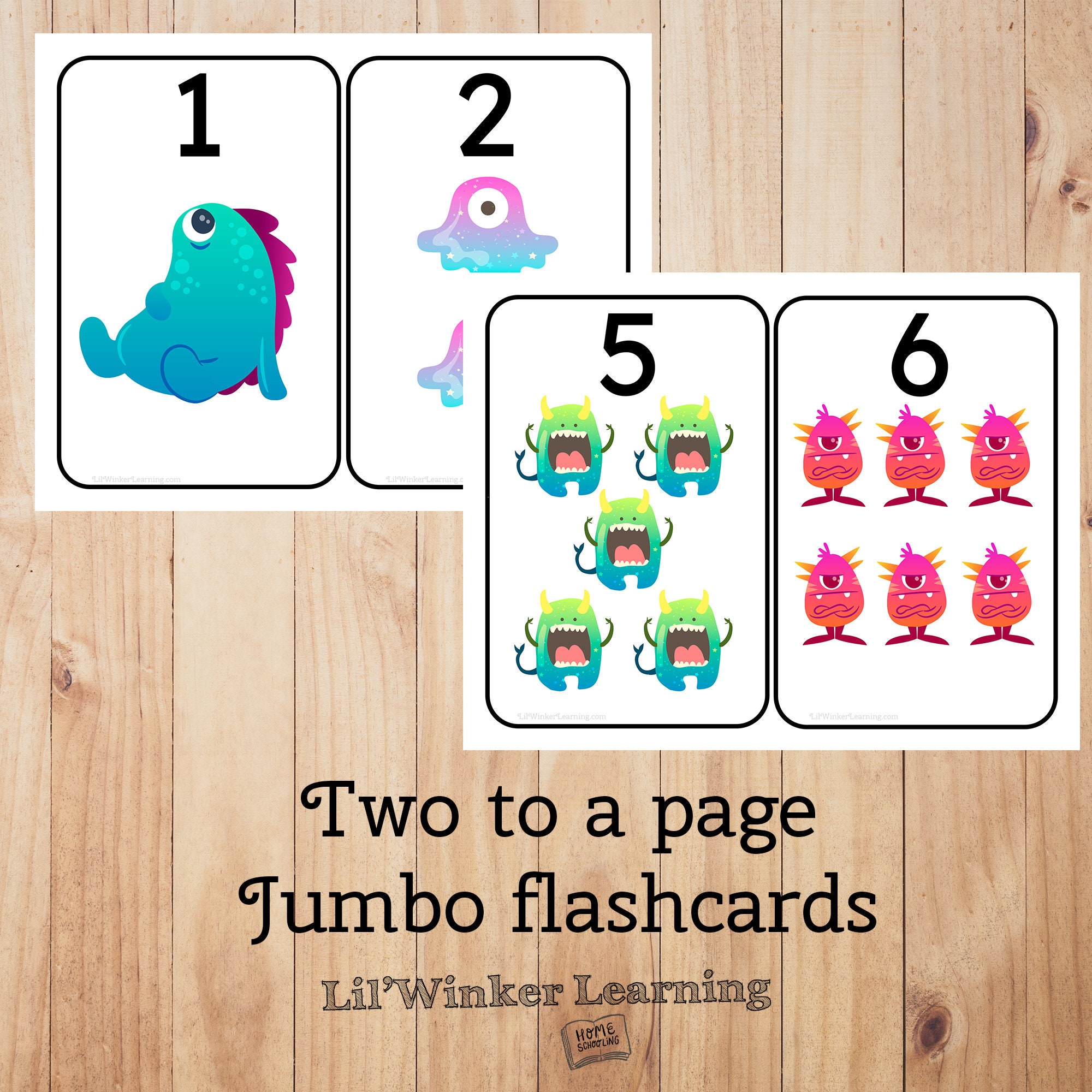 Preschool Math Flashcards Counting 1-10 Flash Cards for - Etsy