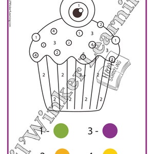 Halloween Color by Number, Printable Toddler Busy Book Activity, Pre-k ...