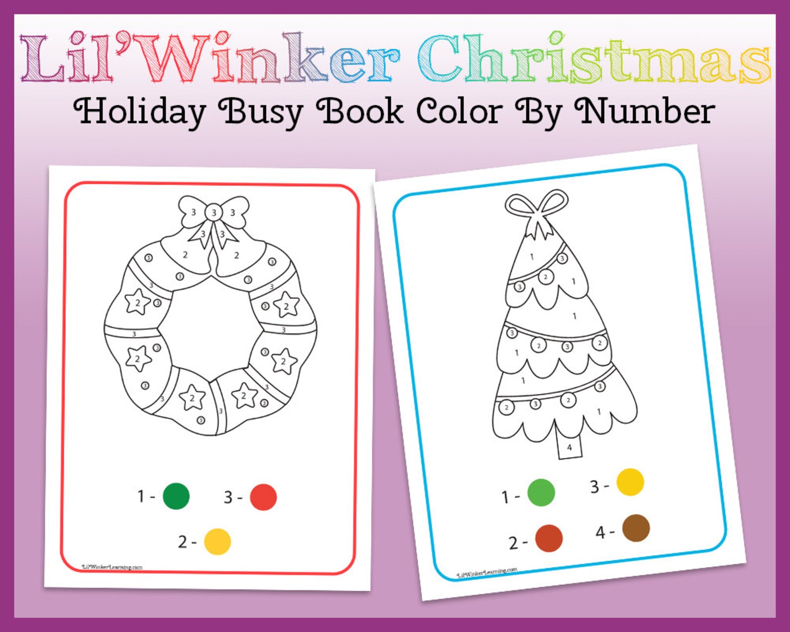 Christmas Color by Number, Math Preschool Activities, Printable Toddler ...