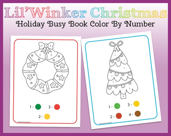 Christmas Color by Number Math Preschool Activities | Etsy