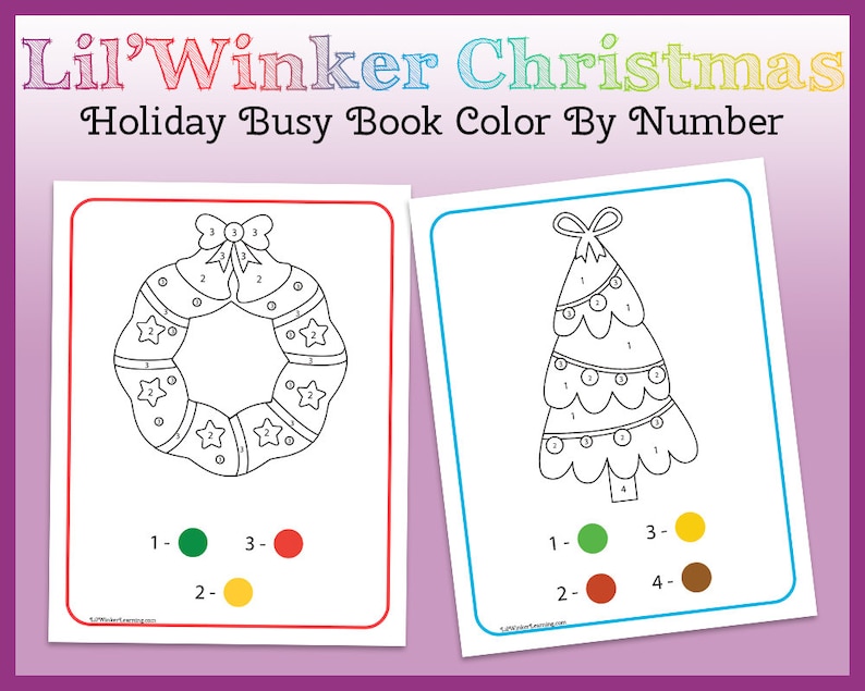 Christmas Color by Number, Math Preschool Activities, Printable Toddler ...