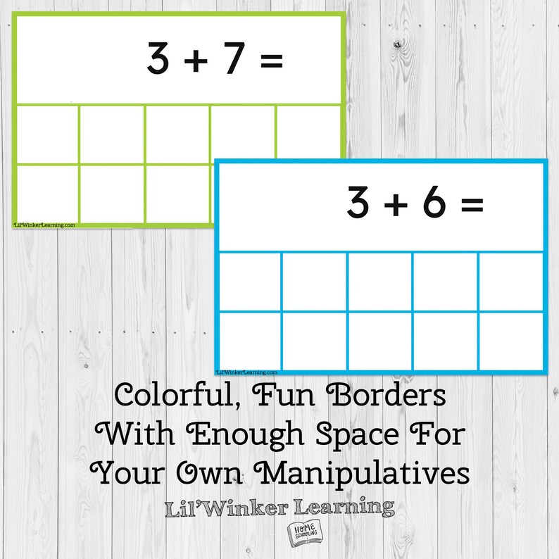 Play Dough Mat Ten Frames Addition to 10, Montessori Learn to Add ...