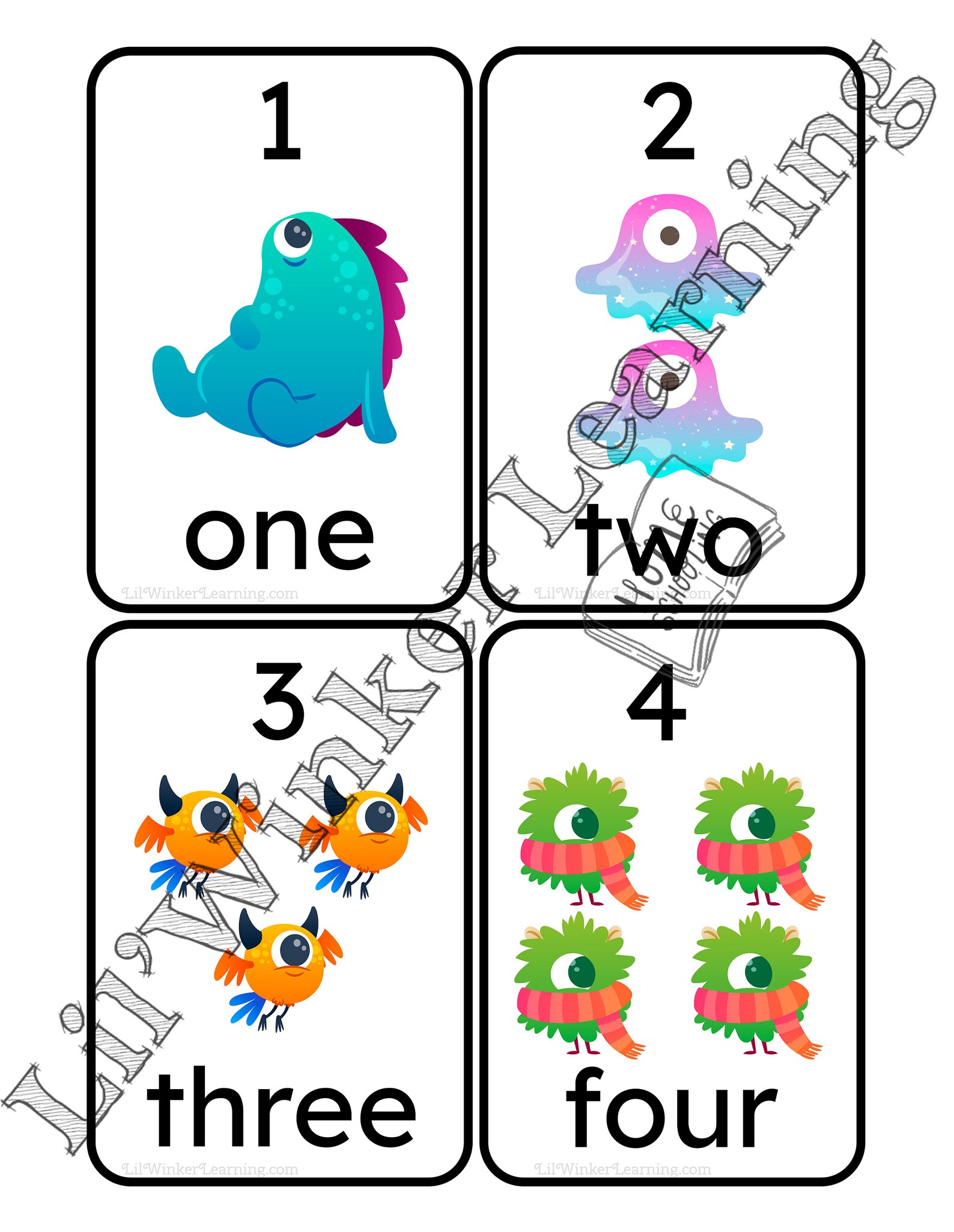 Flash Cards for Toddlers Numbers 1-10 Prek Math Flashcards - Etsy