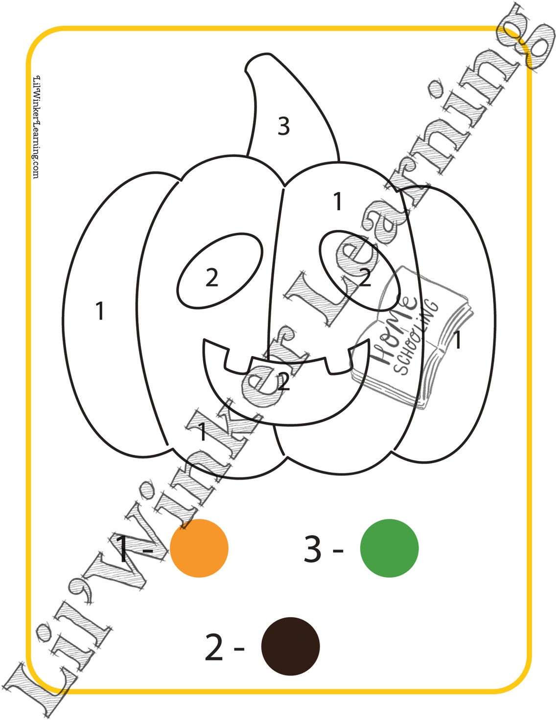 Halloween Color by Number, Printable Toddler Busy Book Activity, Pre-k ...