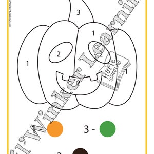 Halloween Color by Number, Printable Toddler Busy Book Activity, Pre-k ...