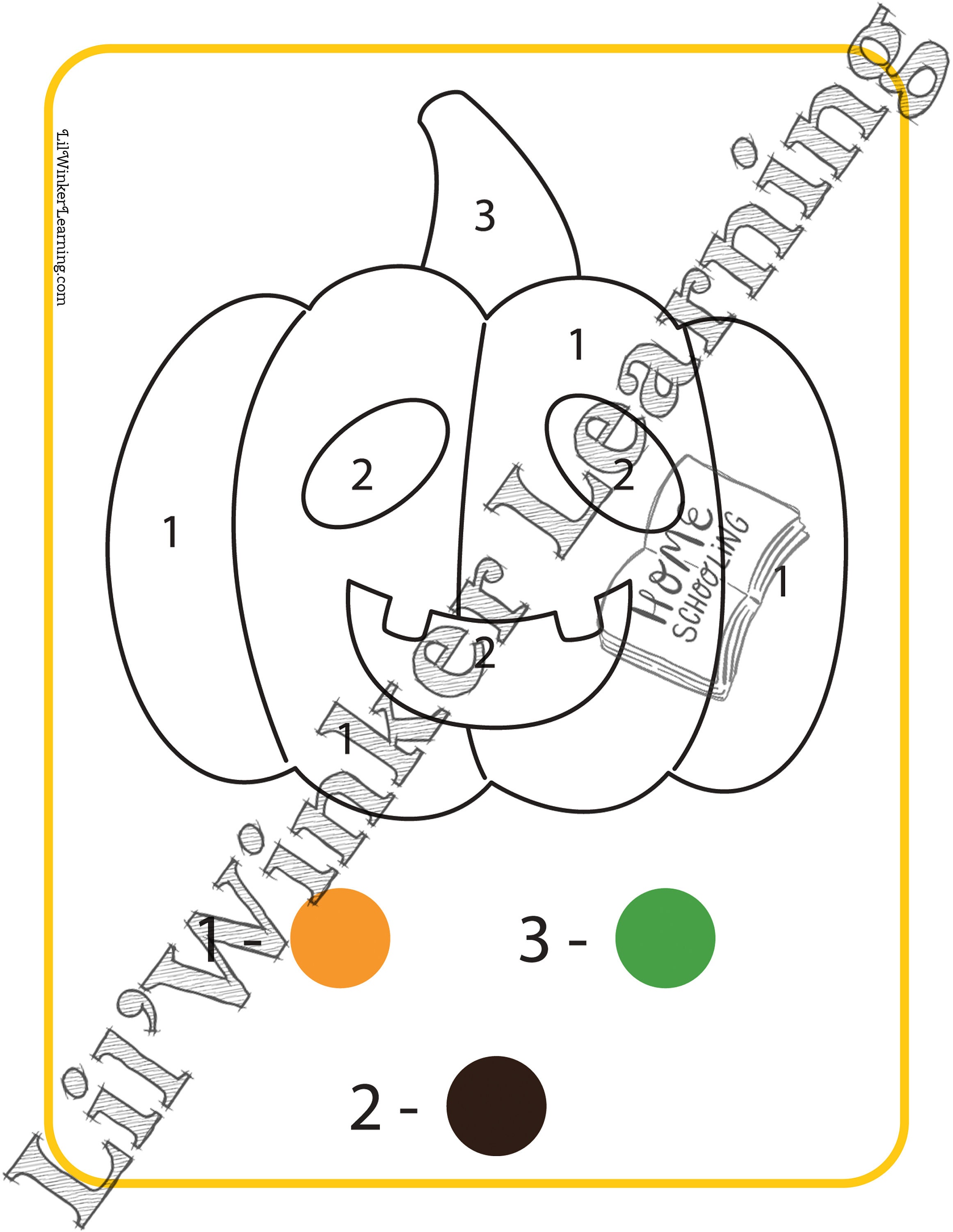 Halloween Color by Number, Printable Toddler Busy Book Activity, Pre-k ...
