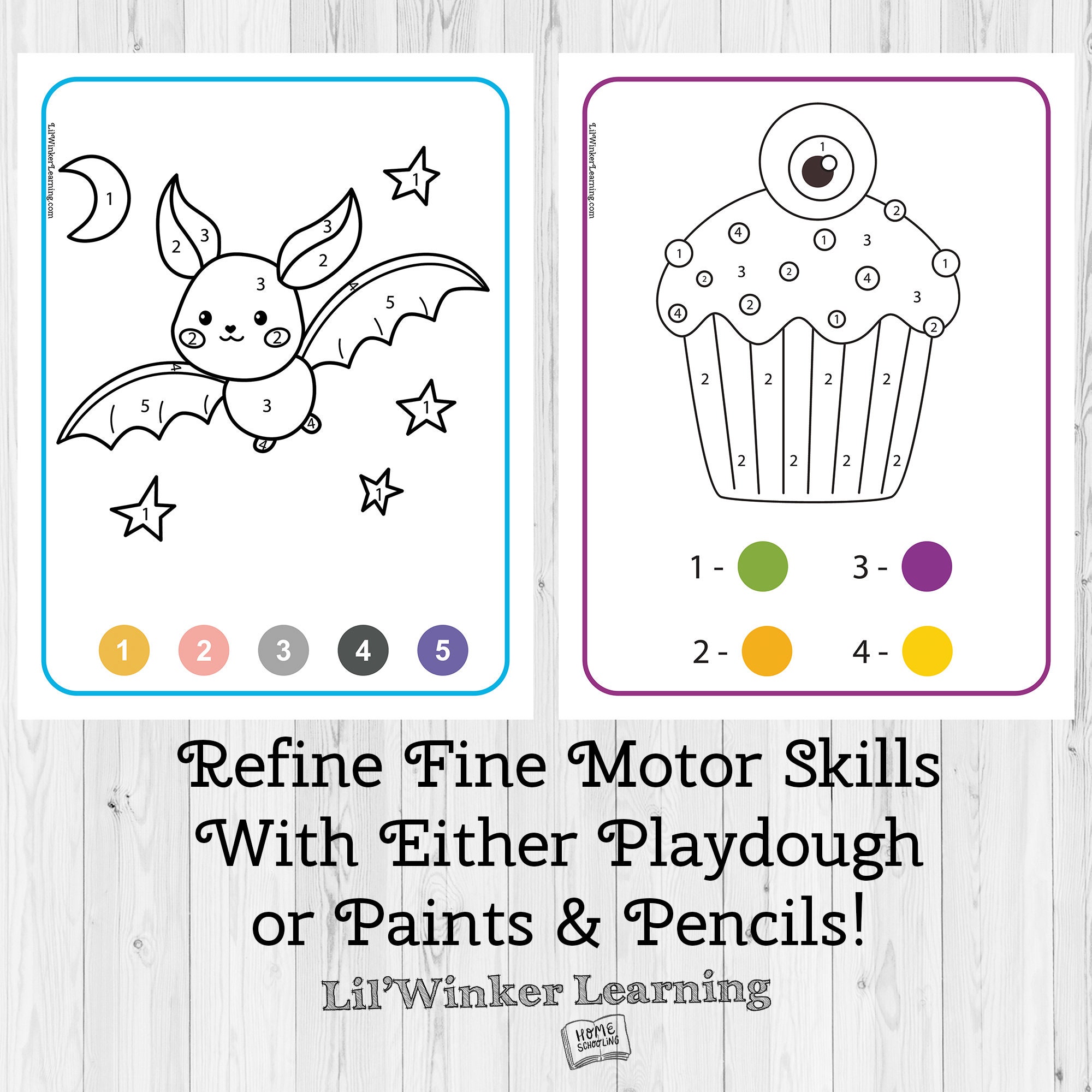 Halloween Color by Number, Printable Toddler Busy Book Activity, Pre-k ...