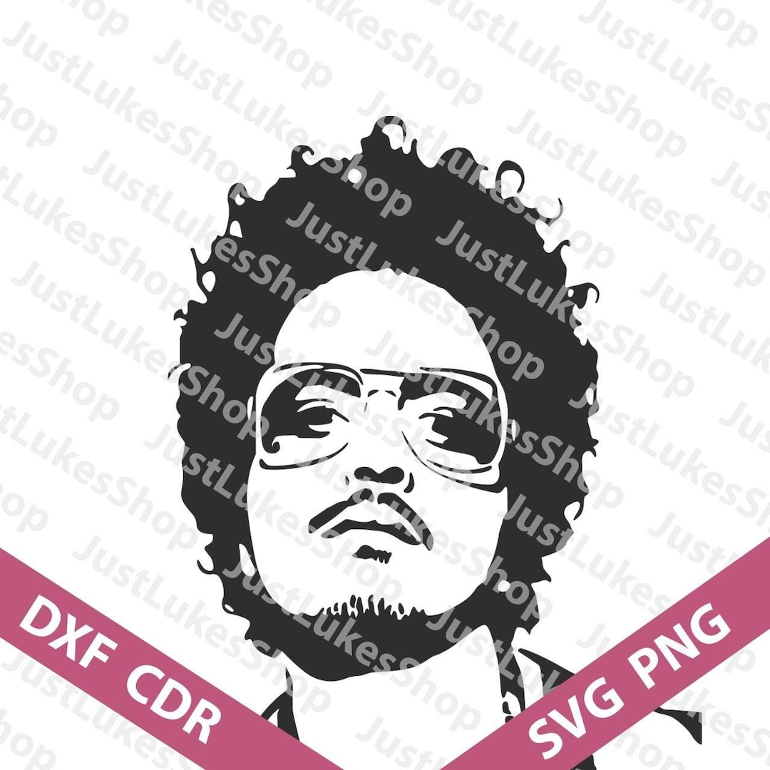 Bruno Mars svg , dxf , cricut , arquivo digital , png , Arquivo cortado ...