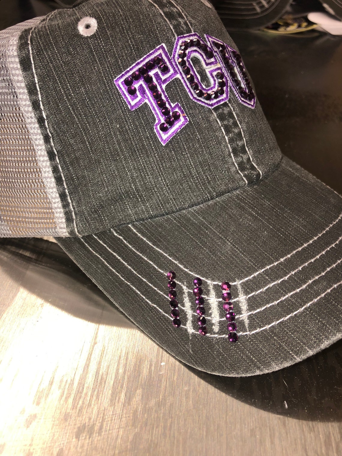 TCU Trucker BLING Baseball Hat - Etsy
