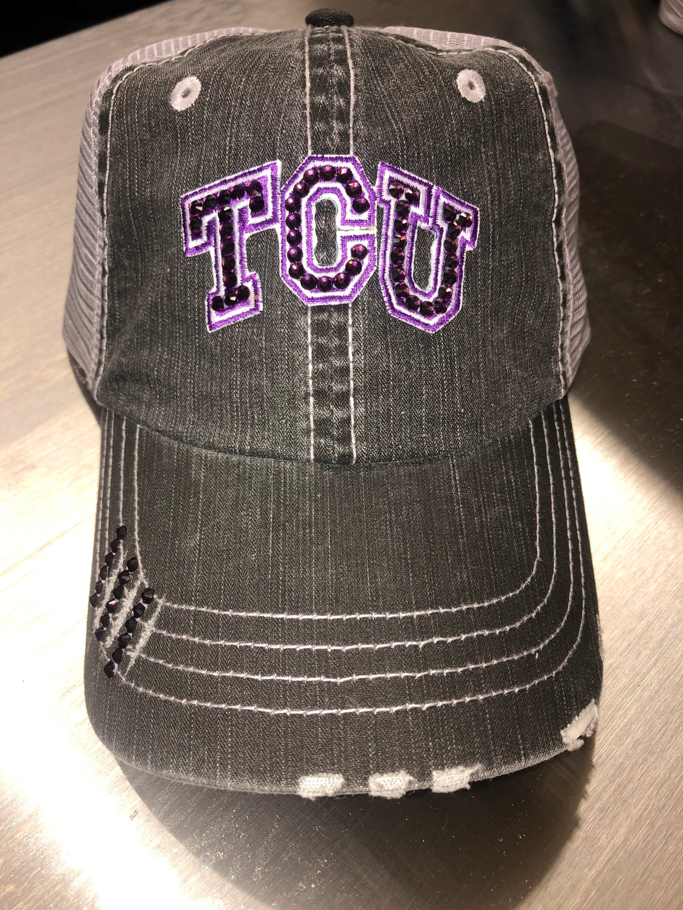 TCU Trucker BLING Baseball Hat - Etsy