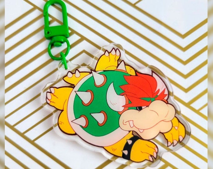 King Bowser Acrylic Keychain Charm - Etsy