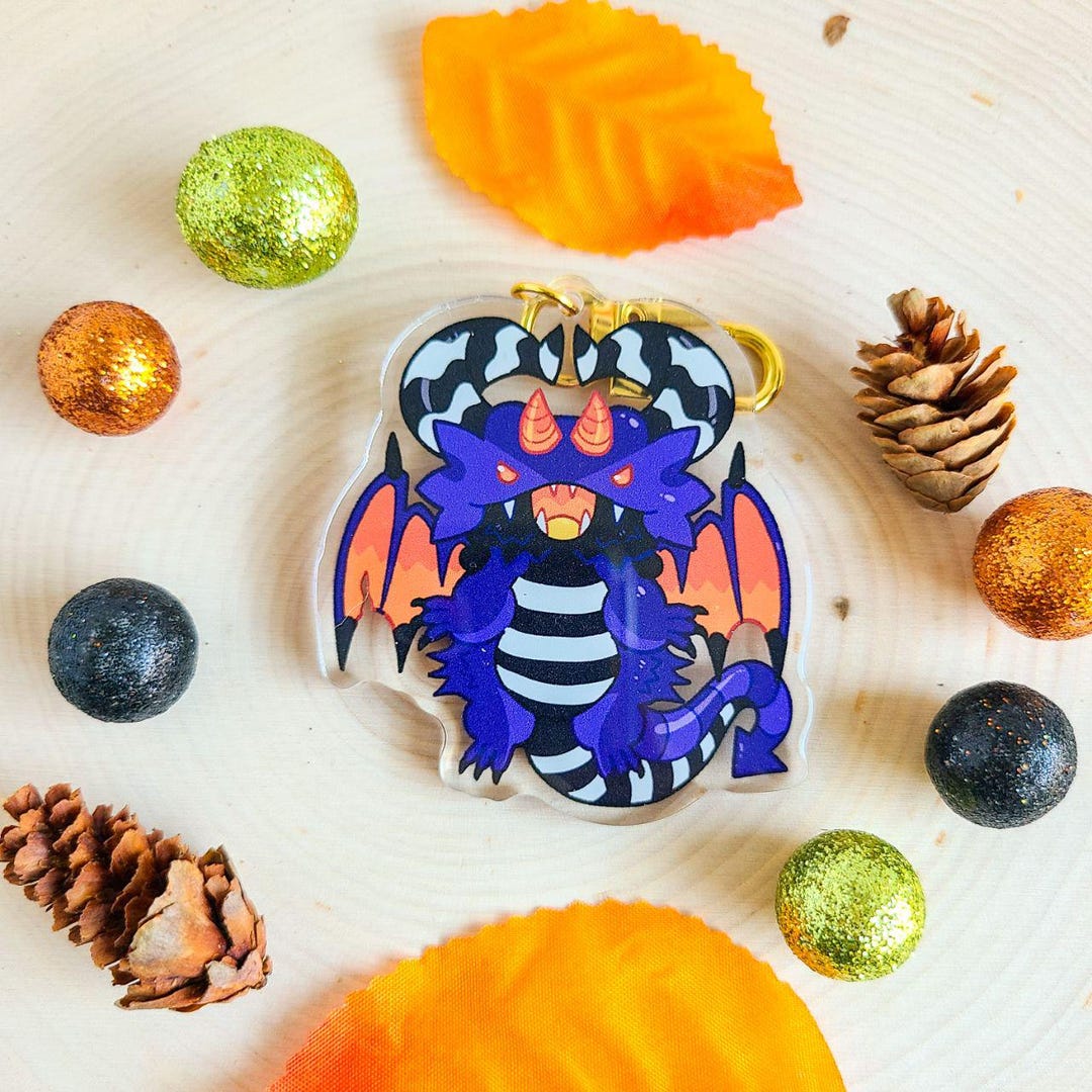 Halloween Bearded Dragons! Demon Lizard Acrylic Cute Keychain Epoxy ...